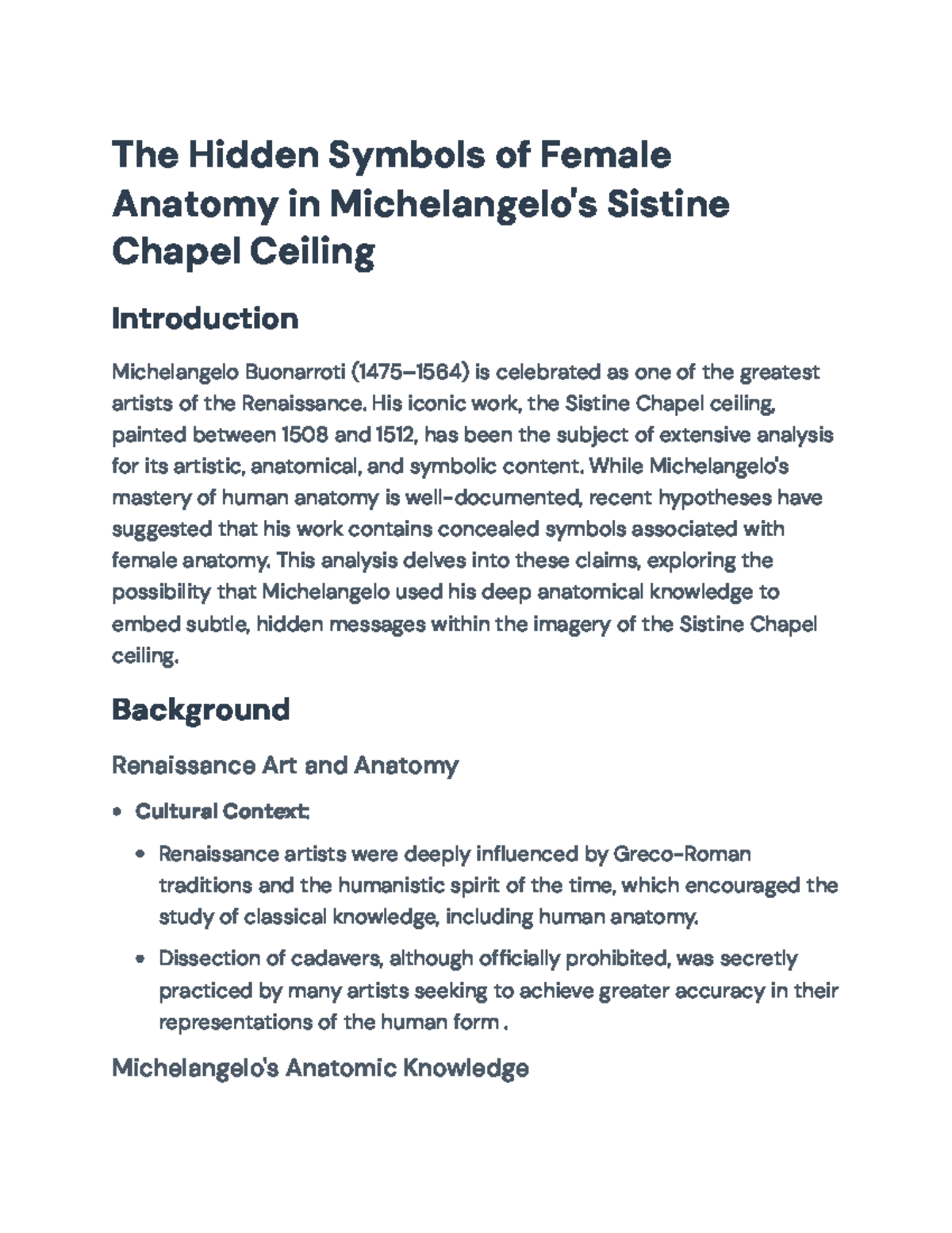 Exploring Hidden Female Anatomy Symbols in Michelangelo's Sistine ...