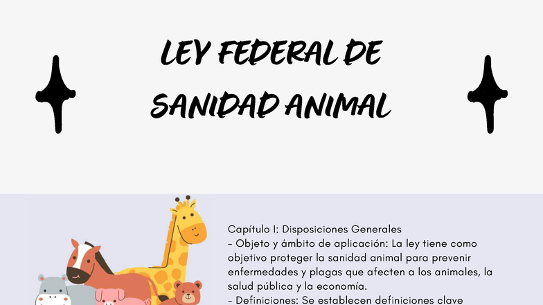Infografía LFSA: Ley Federal de Sanidad Animal y Tareas Clave - Studocu
