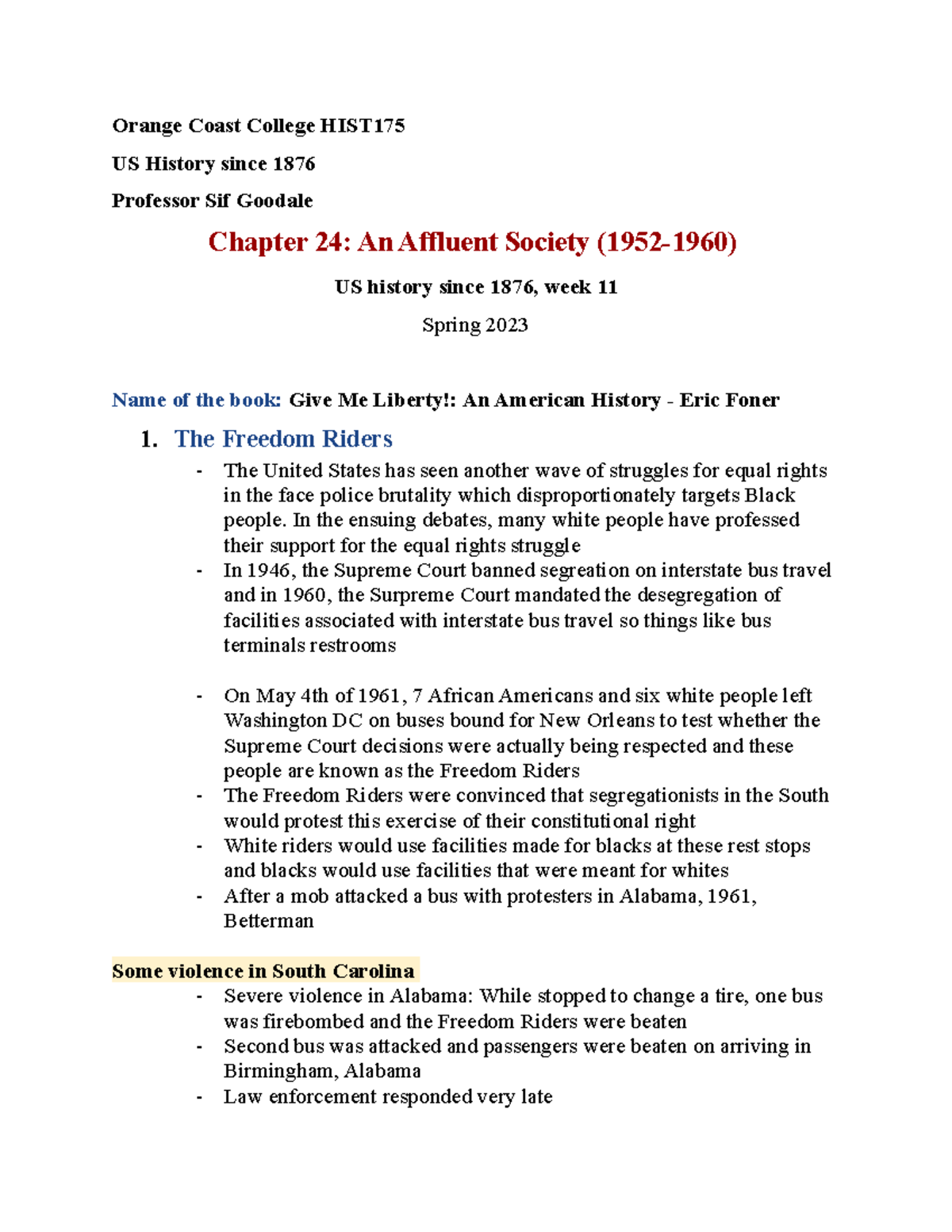 HIST 202 Week 11 Notes: Chapter 24 - An Affluent Society (1952-1960 ...