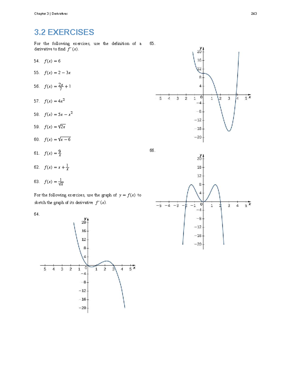 Chapter 3 Derivatives Exercises - Calculus Volume 1 Part 126 - Studocu