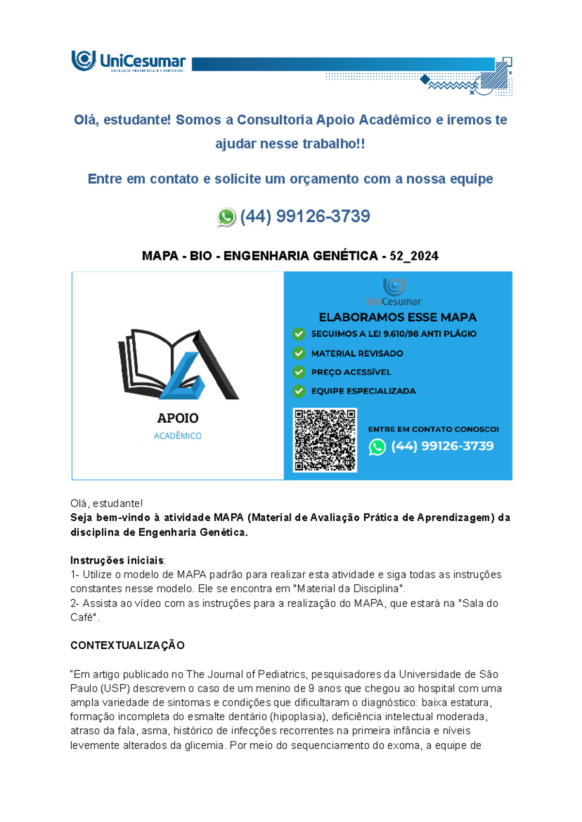 MAPA - ENGENHARIA GENÉTICA - Mutação Delta F508 no Gene CFTR - Studocu