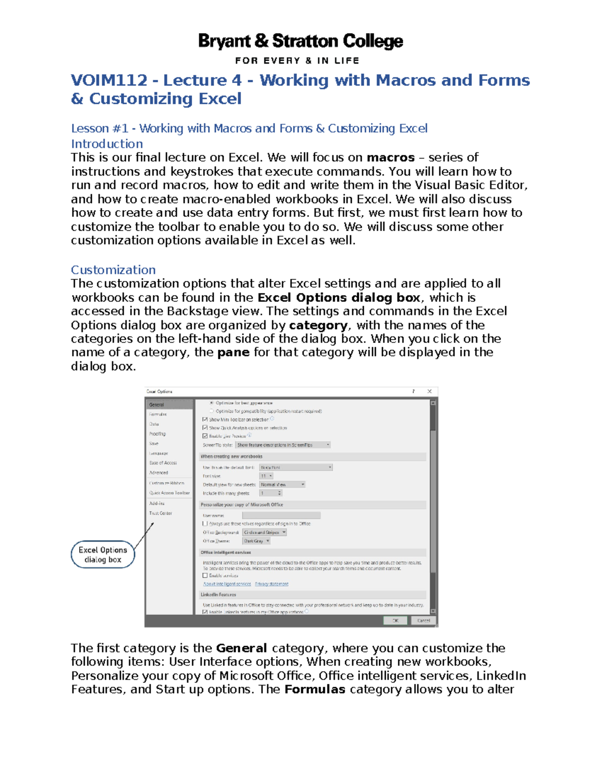 Voim112 Lecture 4 Mastering Macros Forms And Excel Customization