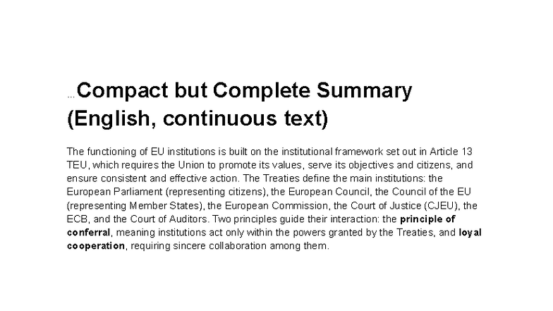 EU Institutions: Decision-Making Processes and Structures - Studocu