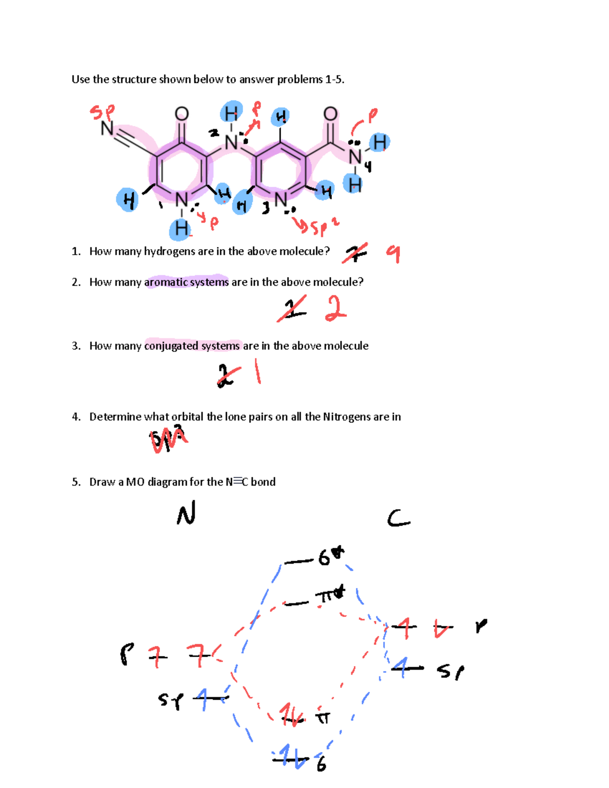 Spring 23 CHEM 232 Final Exam Review - Use the structure shown below to ...