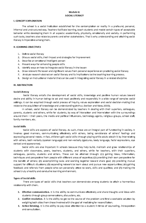 Module-11 - module - Module 11: ARTS AND CREATIVE LITERACY I. CONCEPT ...