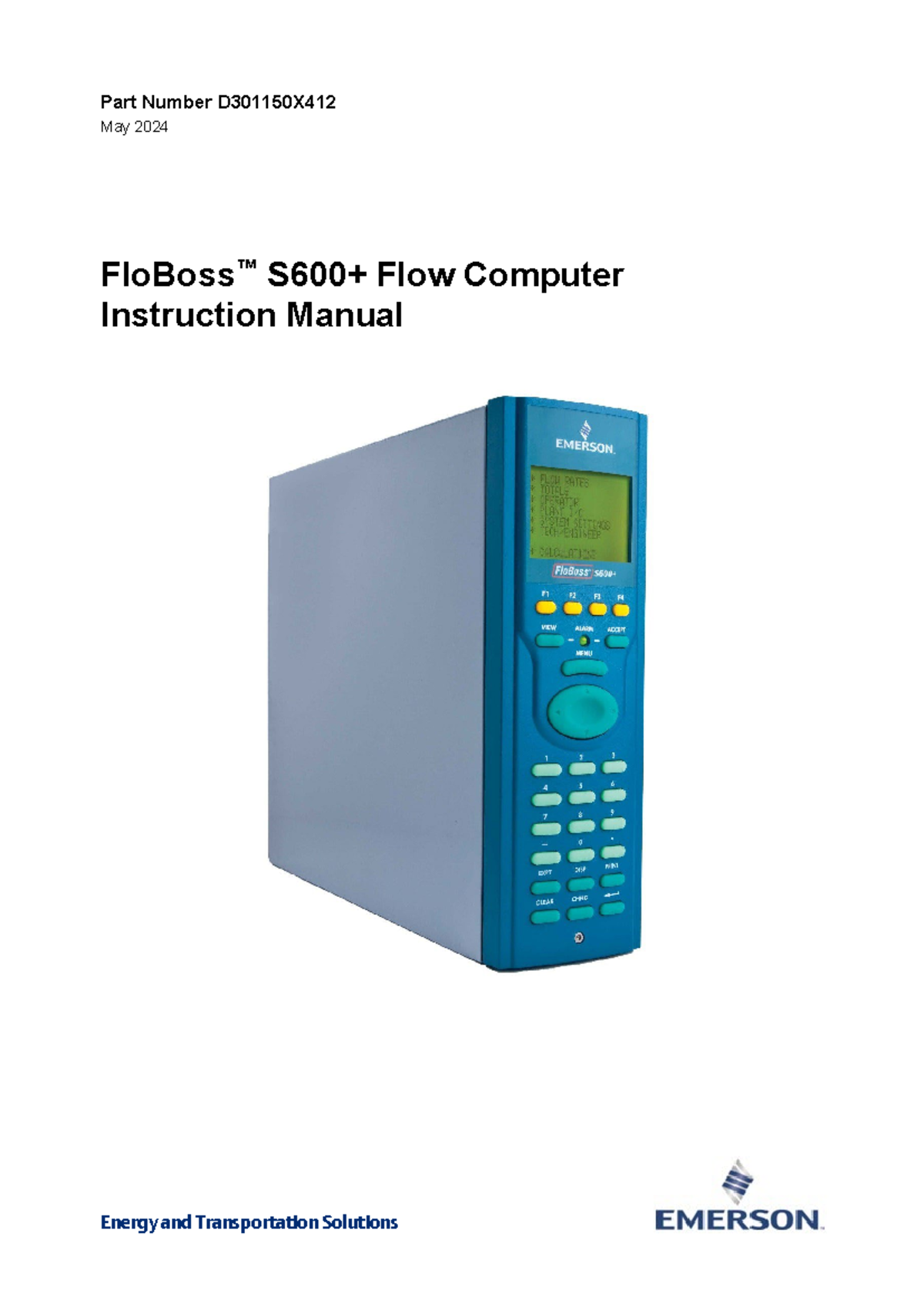 FloBoss S600+ Instruction Manual (Part D301150X) - May 2024 - Studocu