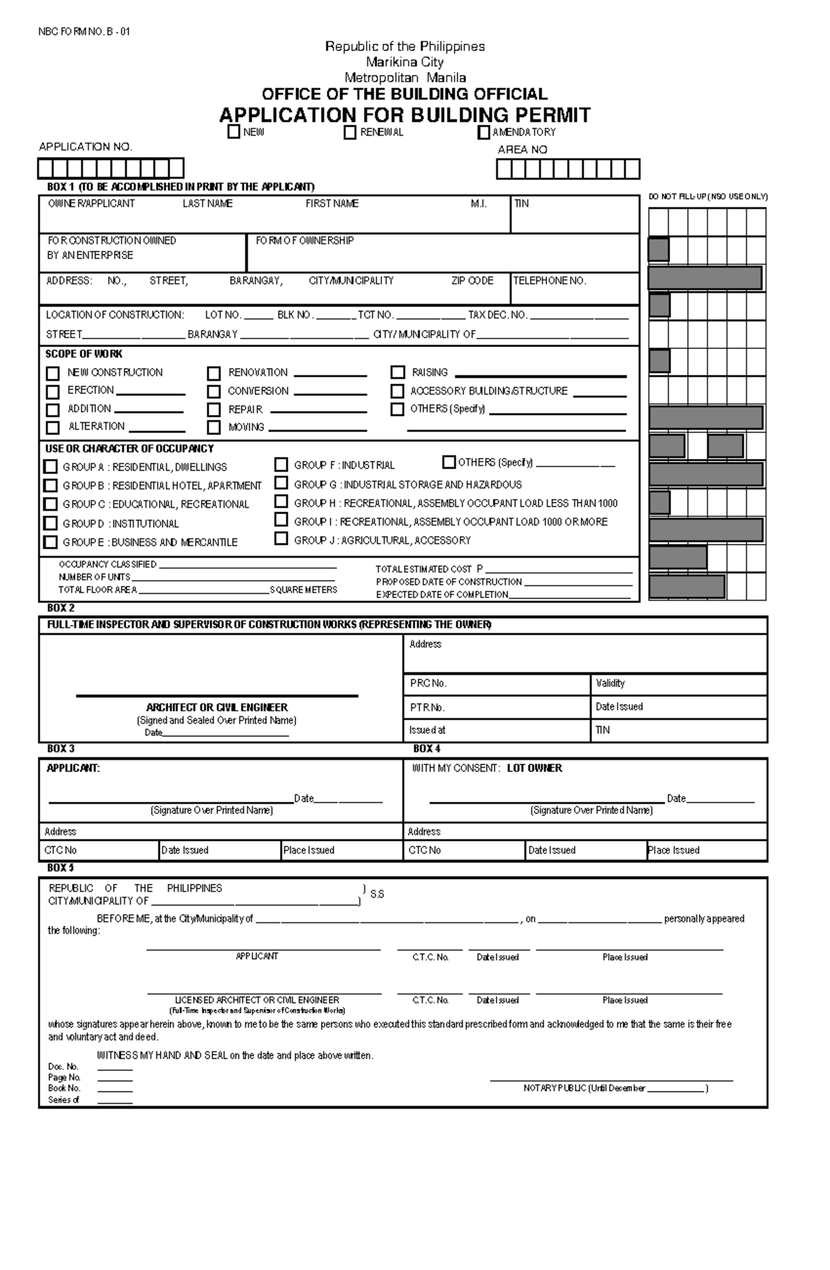 Application for Building Permit - Marikina City - Studocu