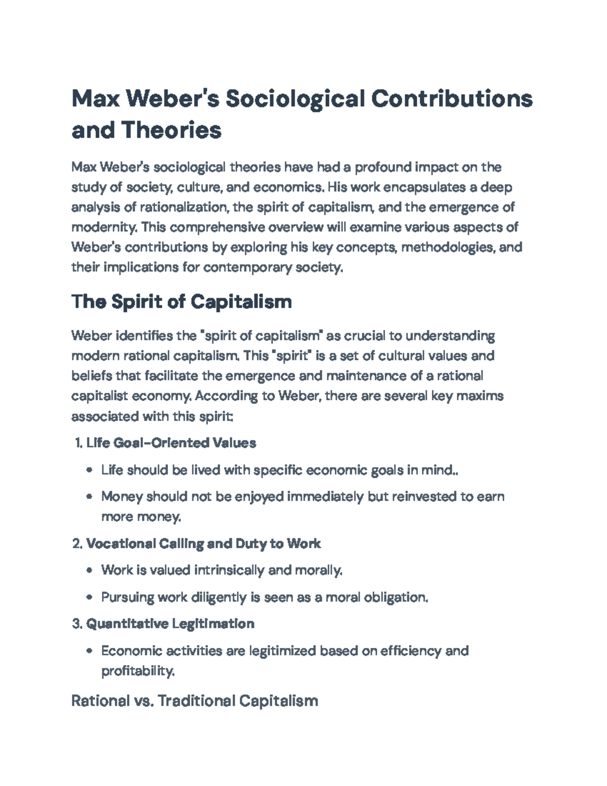 Max Weber's Theories: Capitalism, Rationalization & Bureaucracy ...