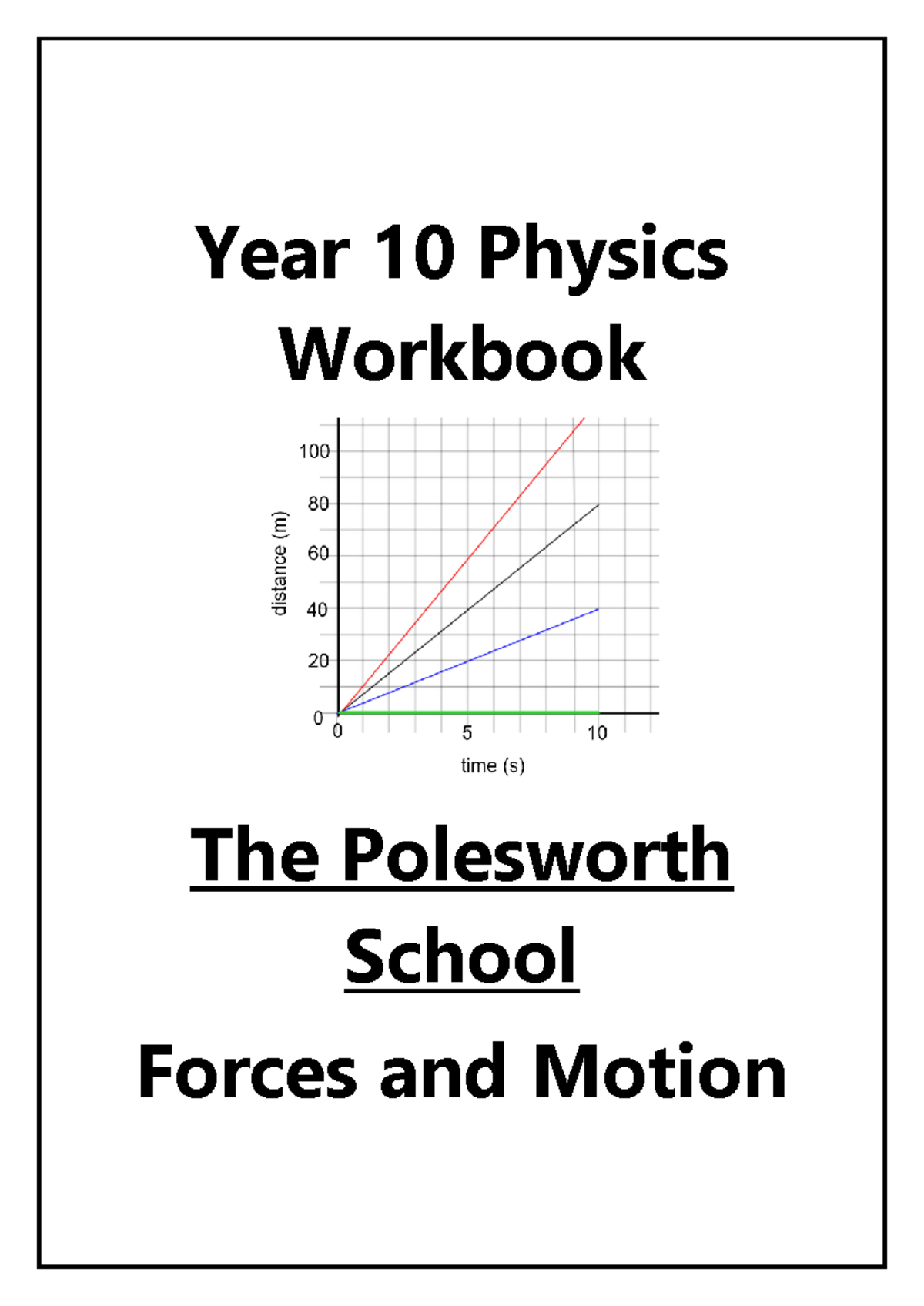 Year 10 Physics Workbook: Understanding Forces and Motion Concepts ...