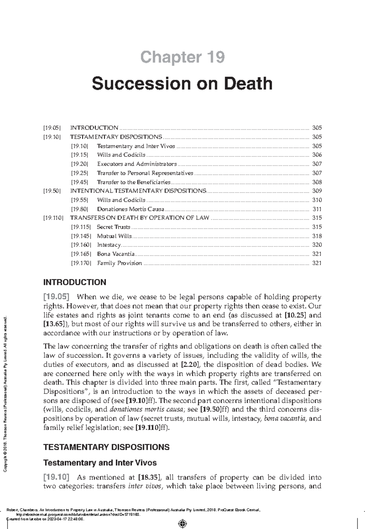 An Introduction to Property Law in Australia - (19 Succession on Death ...