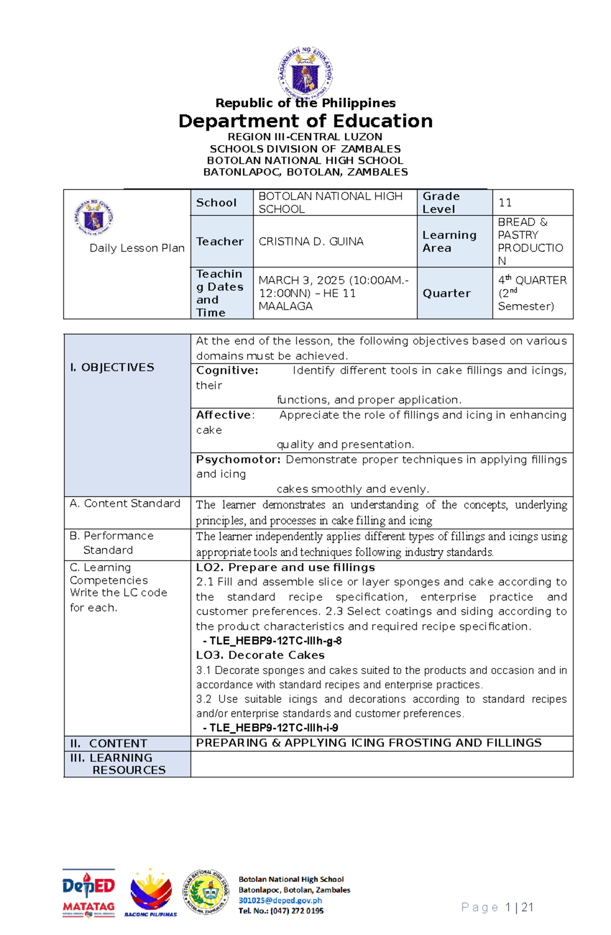 BPP - COT Annotation - cot-dlp - Department of Education REGION III ...