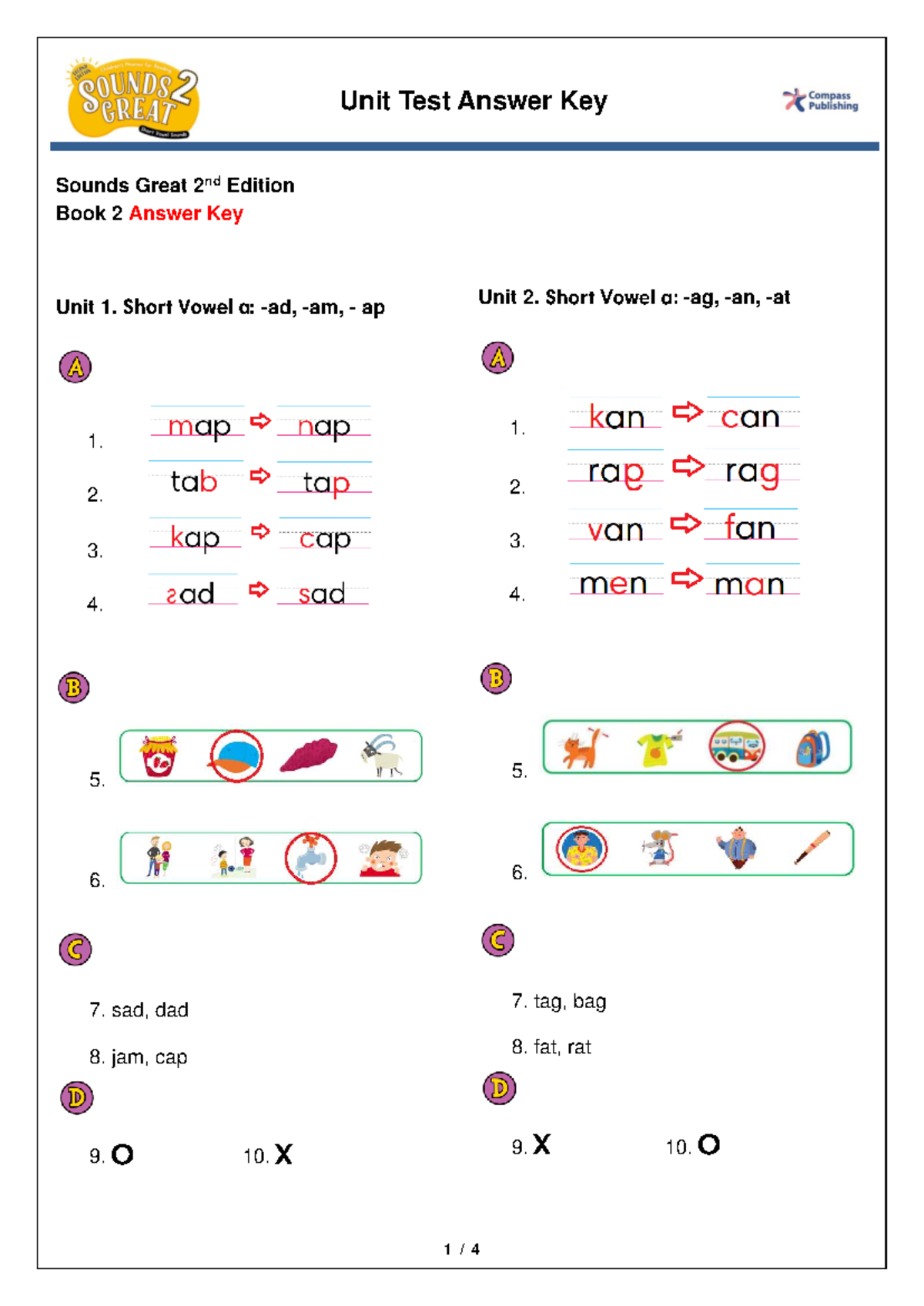 Sounds Great 2nd Ed. Book 2 Unit Test Answer Key - Studocu
