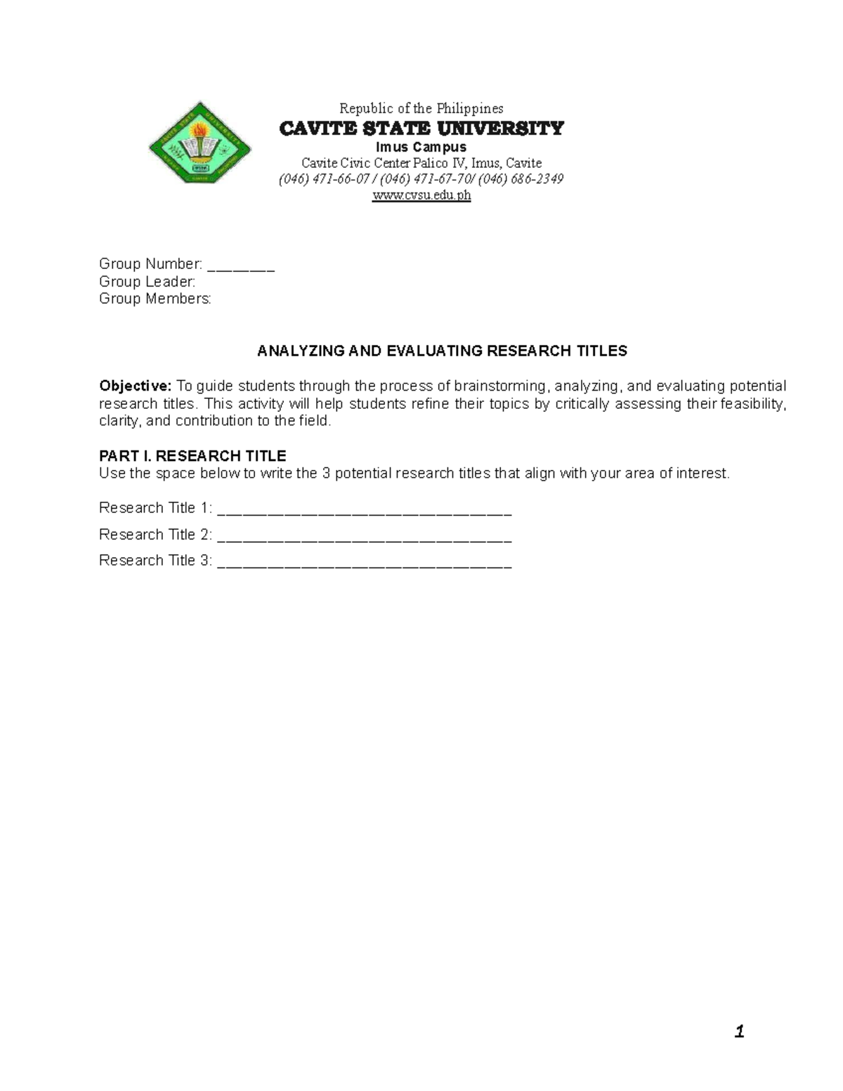 Analyzing and Evaluating Research Titles: A Guide for Students - Studocu