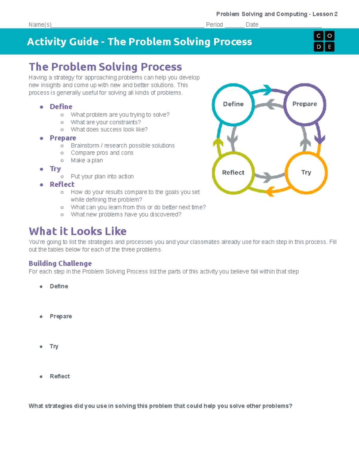 U1L02 - Activity Guide: Mastering The Problem Solving Process - Studocu