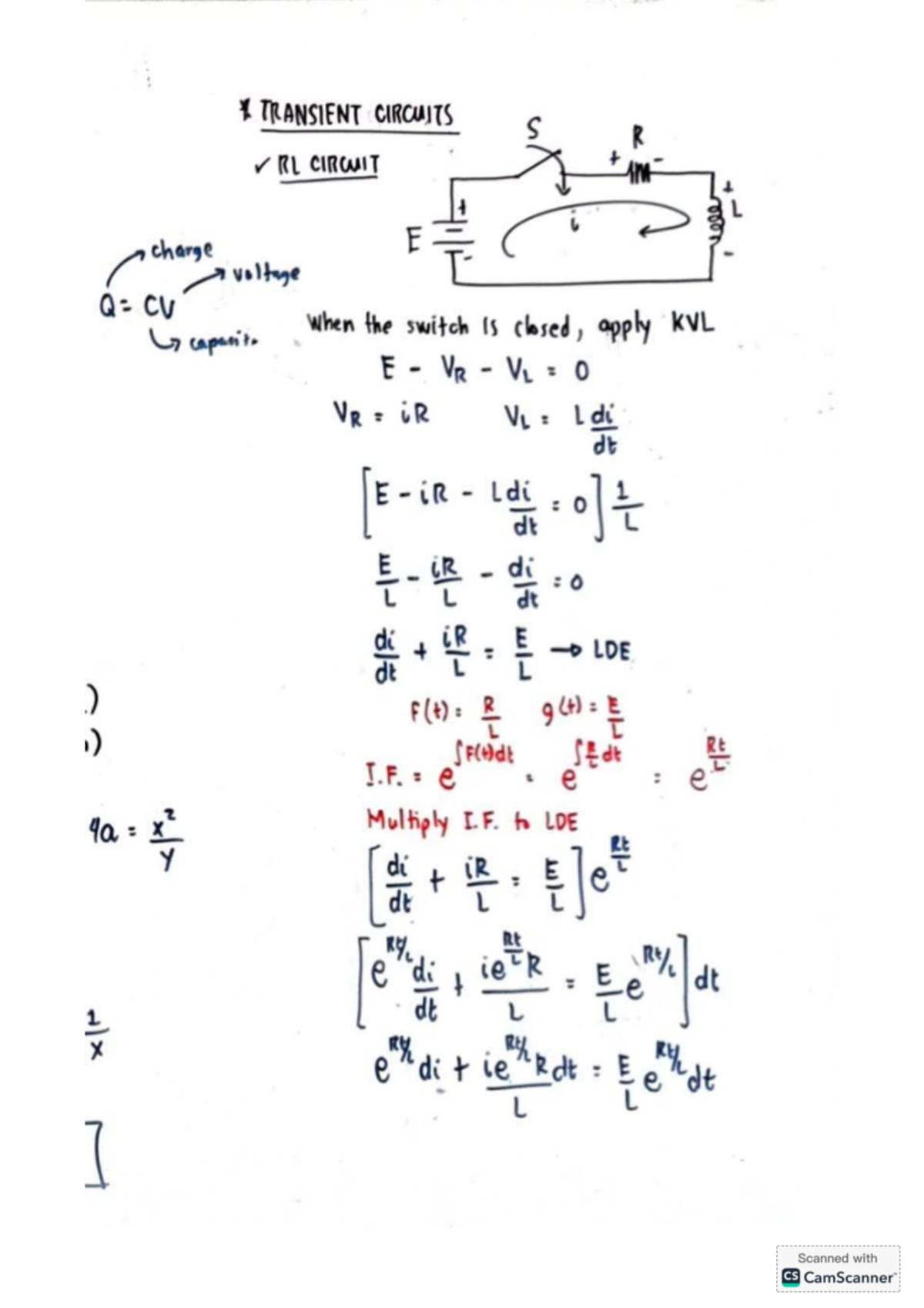Transient Circuits Solutions: S R RL Circuit Analysis - Studocu