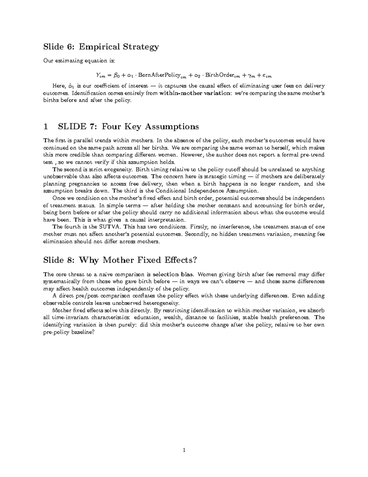 Empirical Strategy & Assumptions in Policy Impact Analysis - Studocu