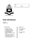 Year 10 Science - Grade: 10 - Secondary School - Studocu