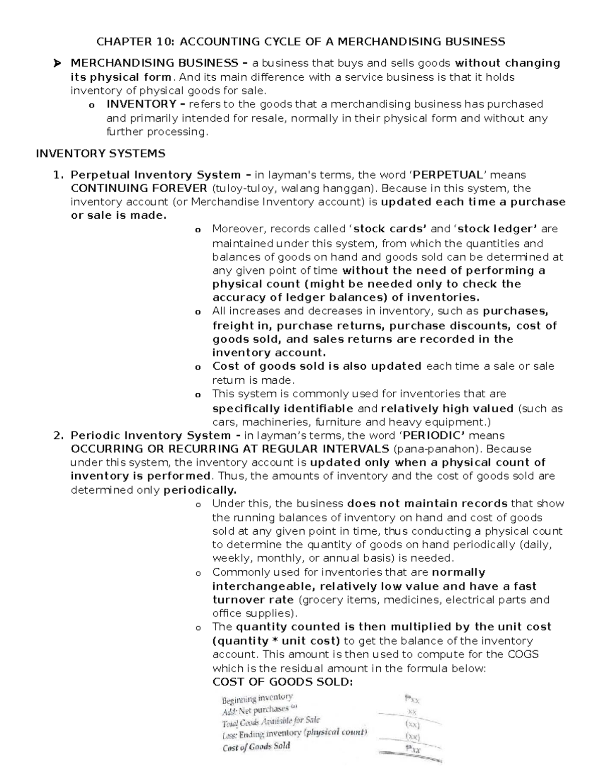 CHAPTER 10: ACCOUNTING CYCLE IN MERCHANDISING BUSINESSES - Studocu