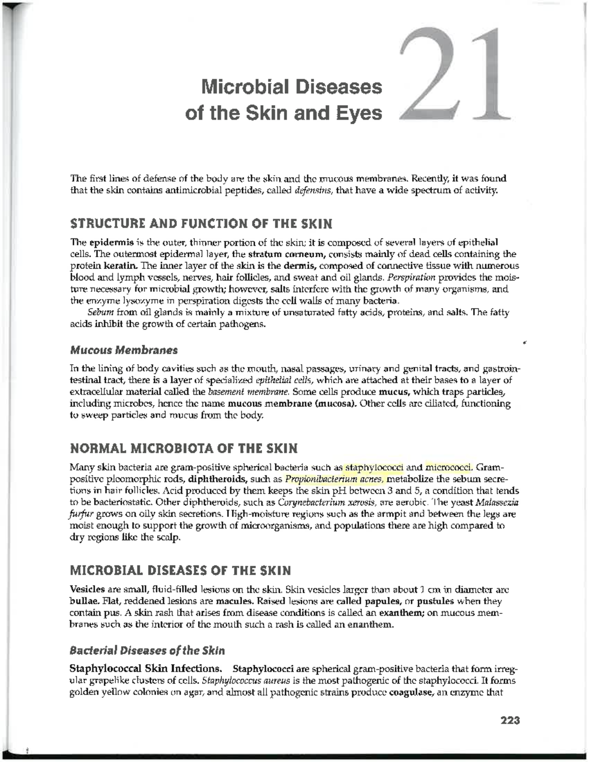 microbial diseases of the skin and eyes - Microbial Diseases of the Skin and Eyes The first ...