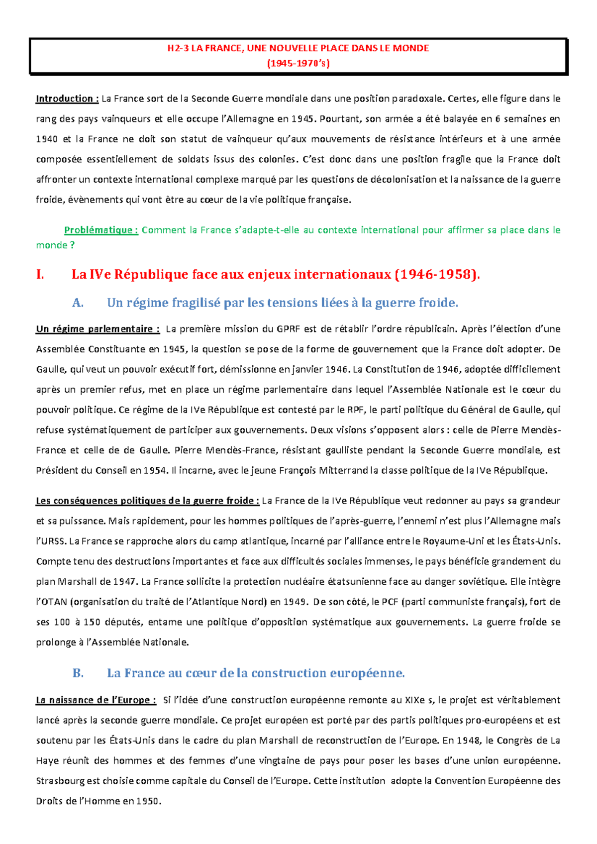 H2 3 la france nouvelle place dans le monde - H2-3 LA FRANCE, UNE ...