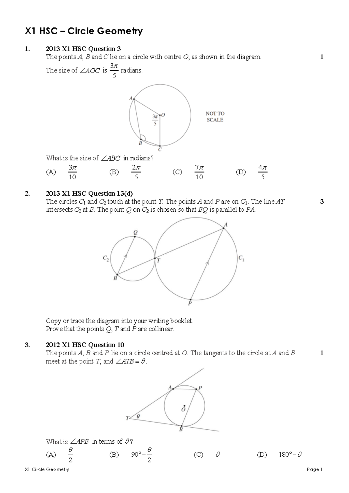 12 Past HSC Questions on Circle Geometry (X1) - Studocu