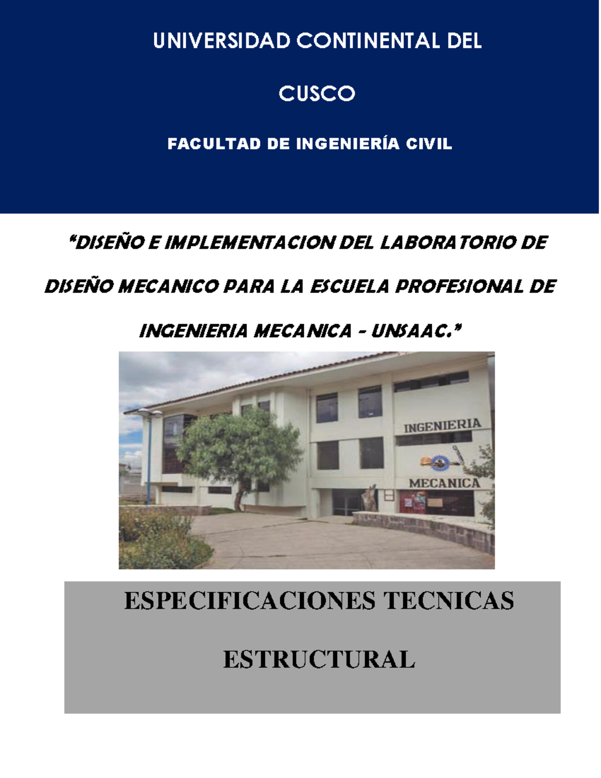 Especificaciones Tecnicas Estructural 01 Oficial - PROFESIONAL DE INGENIERIA CIVIL 2023 ...