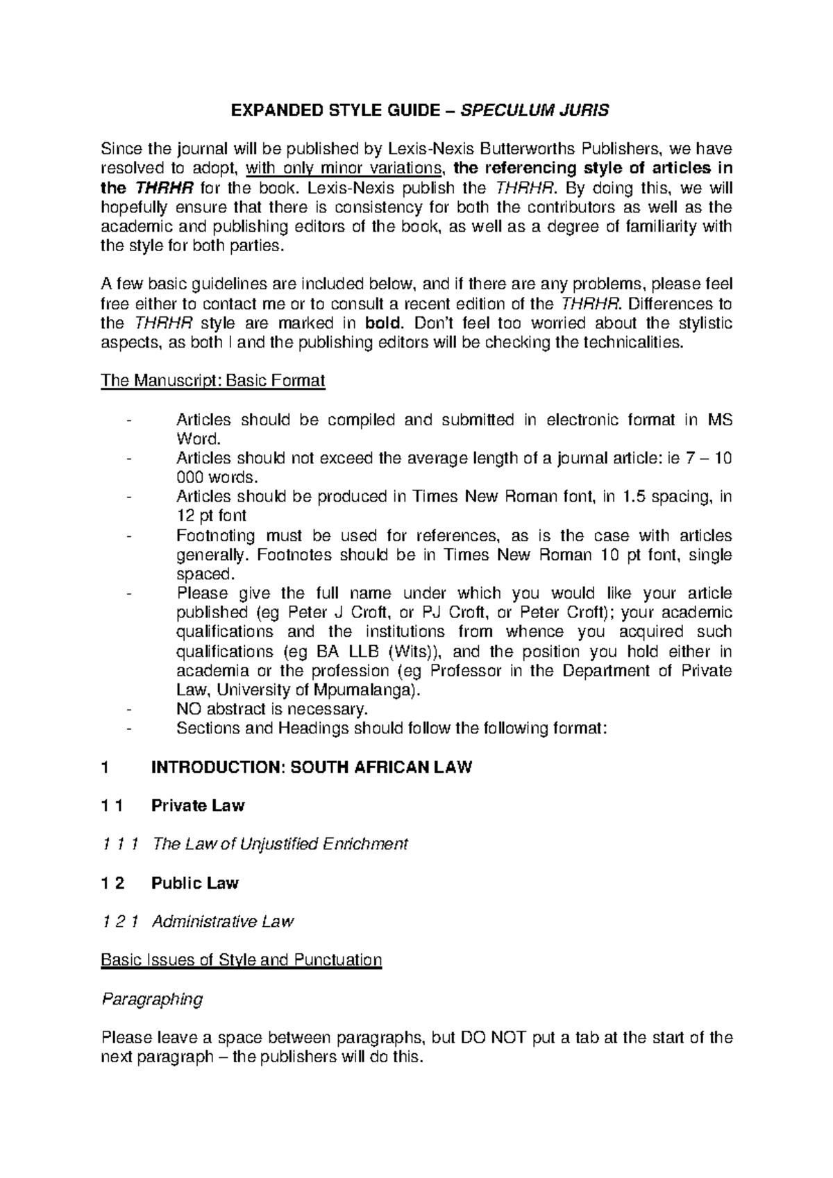 Expanded Speculum Juris Referencing Style Guide for THRHR Articles ...