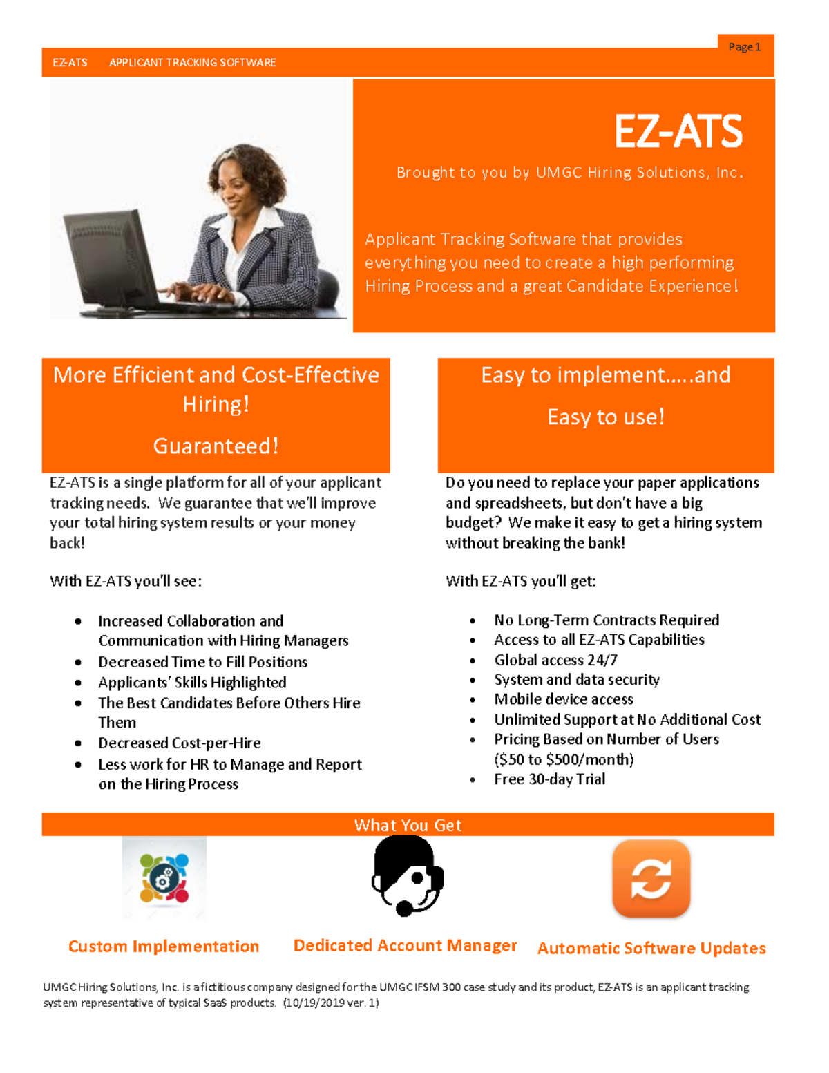 EZ-ATS Applicant Tracking Software Overview - UMGC IFSM 300 Case Study ...