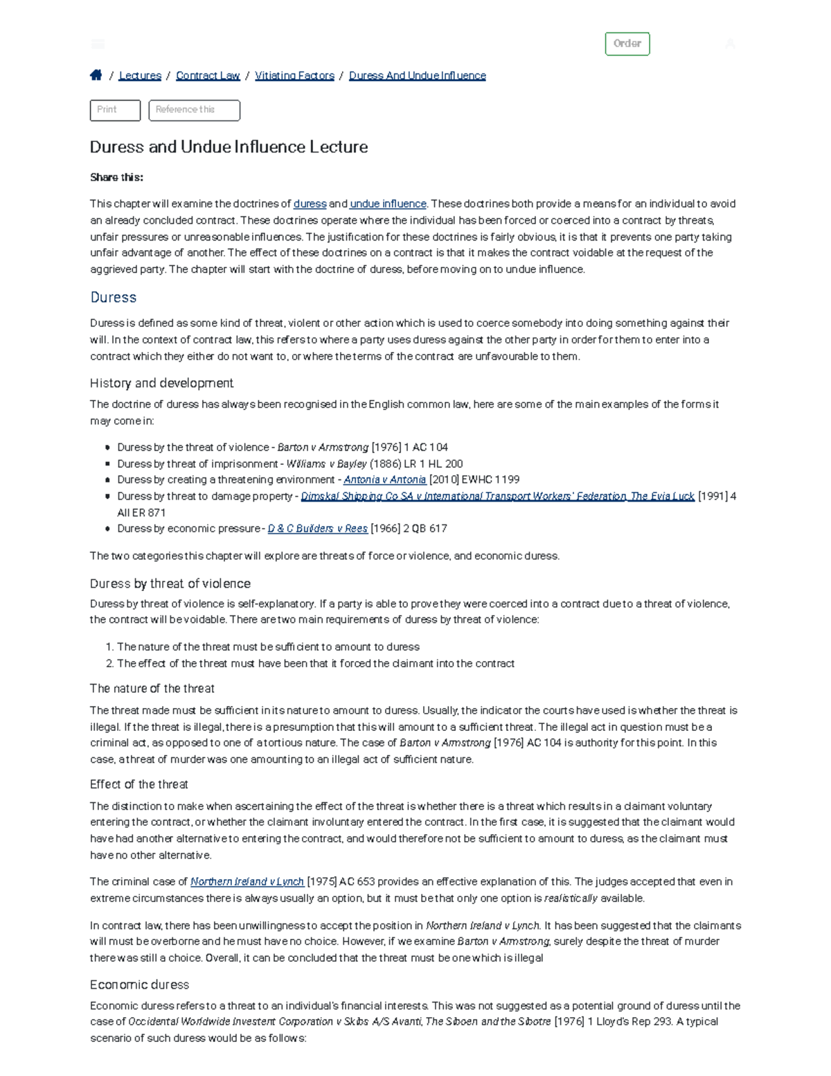 Contract Law Lecture: Vitiating Factors - Duress & Undue Influence ...