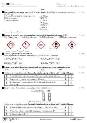564759041 Sprawdzian Węglowodory klasa 8 - Grupa A | strona 1 z 3 Grupa A Klasa ...