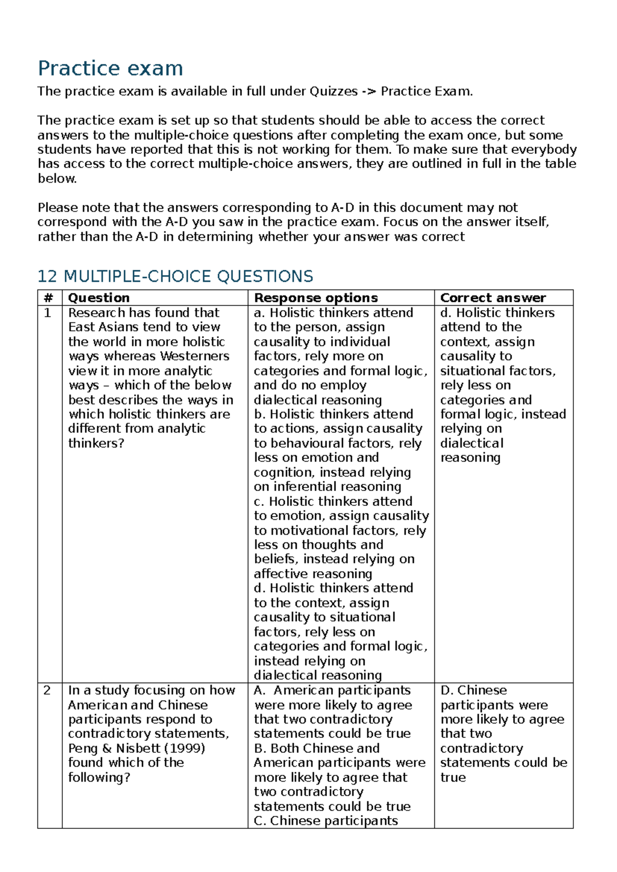 MCQ - Trends Practice Exam 2025: Answer Key & Insights - Studocu
