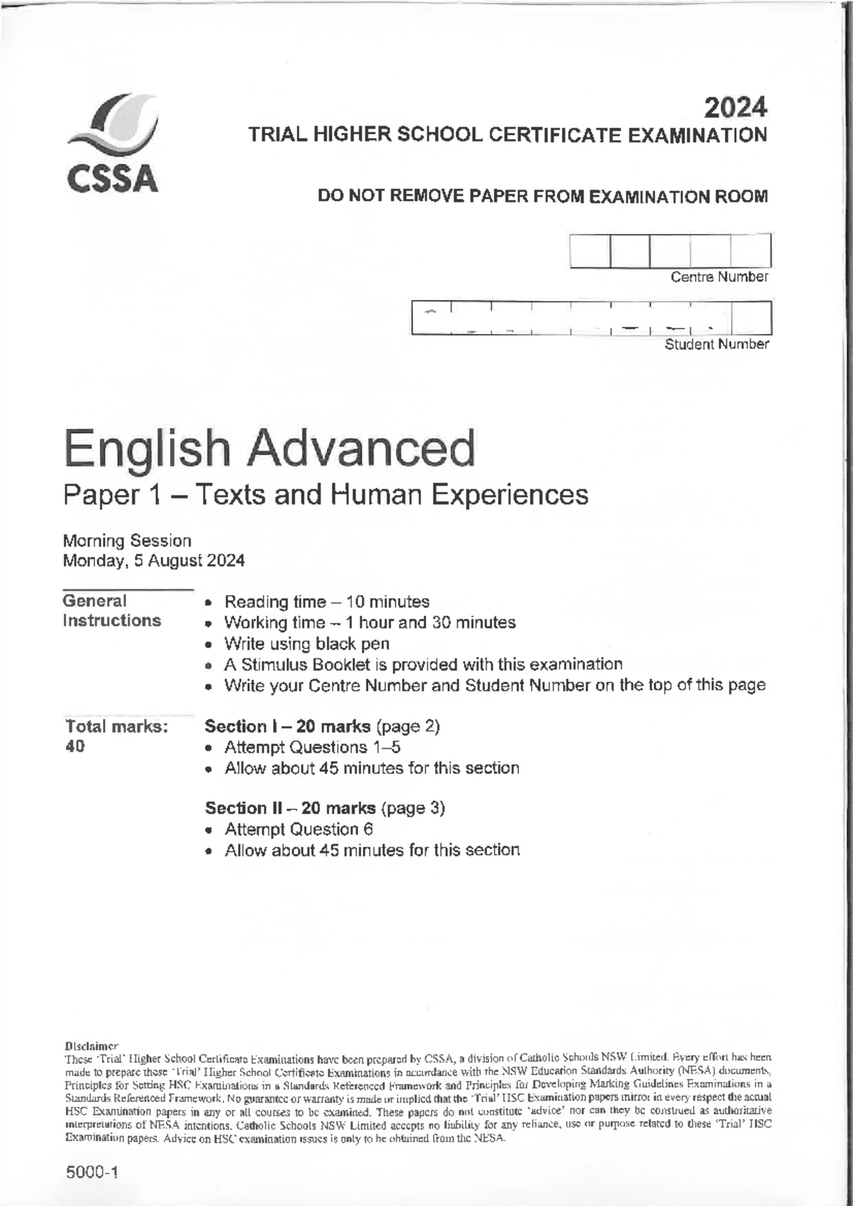 HSC Assessment Task 1: Advanced English Essay on Texts & Human ...