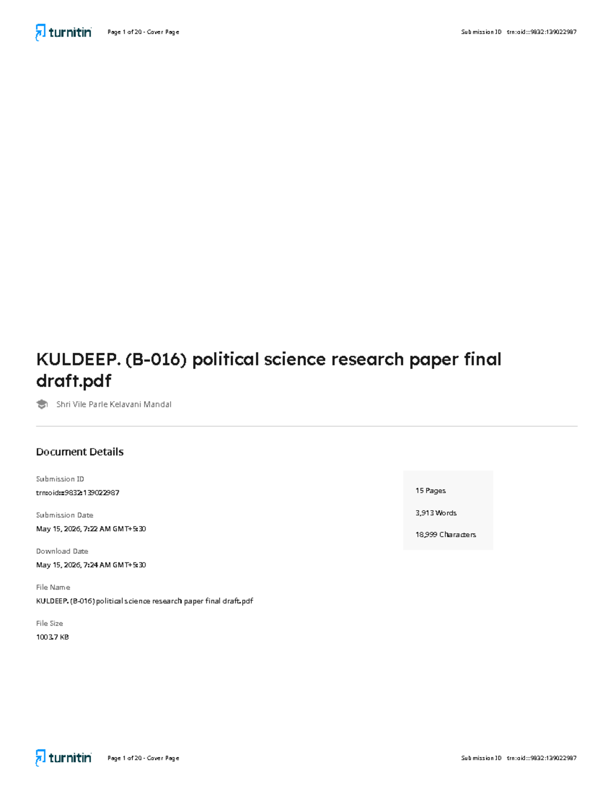 B-016 Political Science Research Paper: Final Draft Analysis - Studocu