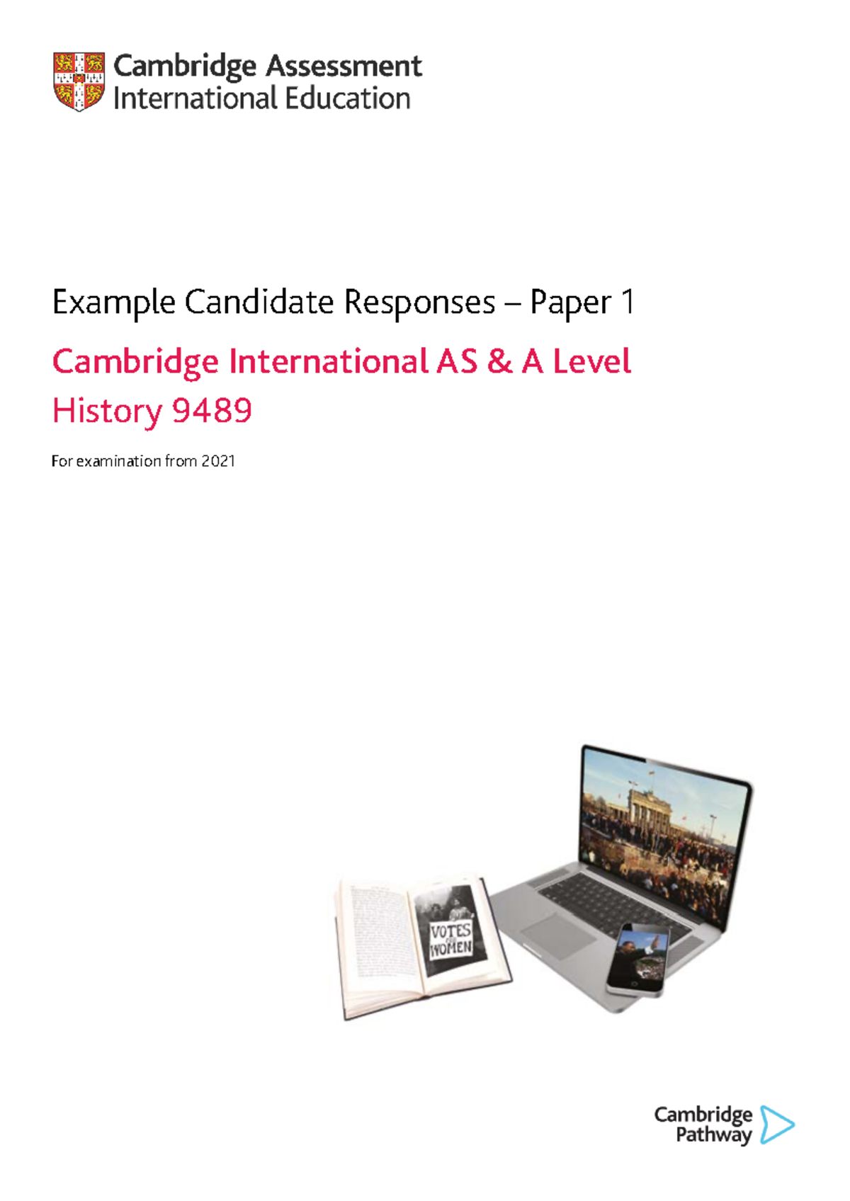 Cambridge AS & A Level History 9489: Candidate Responses Paper 1 - Studocu