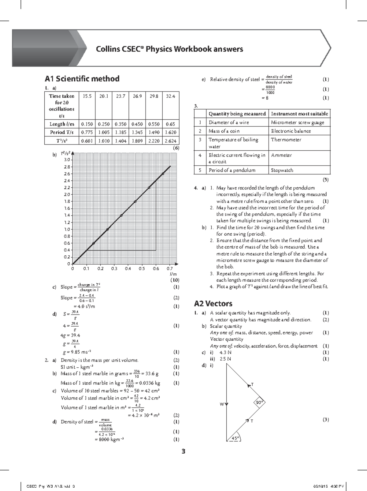 478087395 Collins CSEC Physics Workbook answers pd - 3 Collins CSEC® Physics Workbook answers A1 ...
