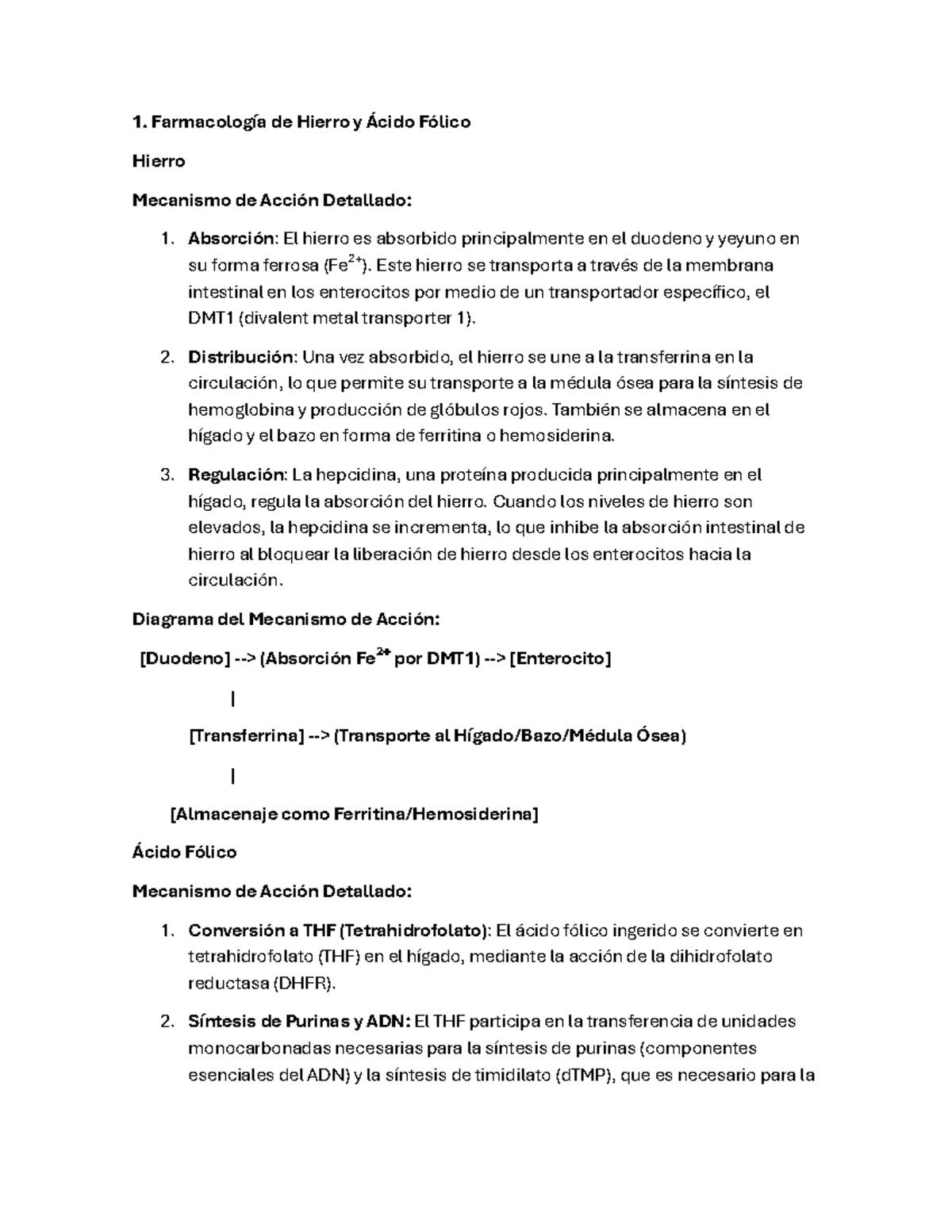 Farmacología del Hierro y Ácido Fólico: Mecanismos de Acción Detallados ...