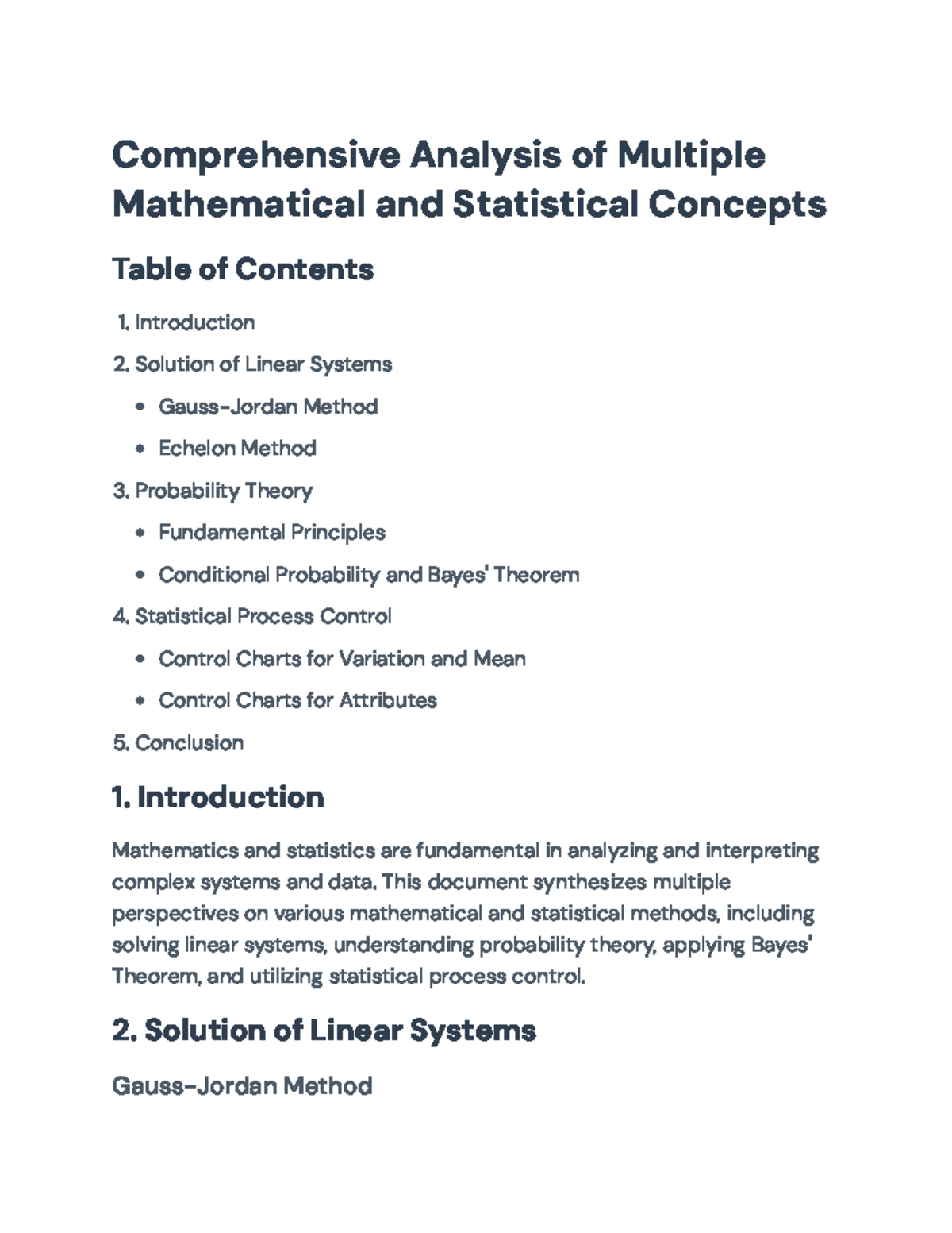 Mathematics and Statistics: Key Concepts & Methods (Course Code ...