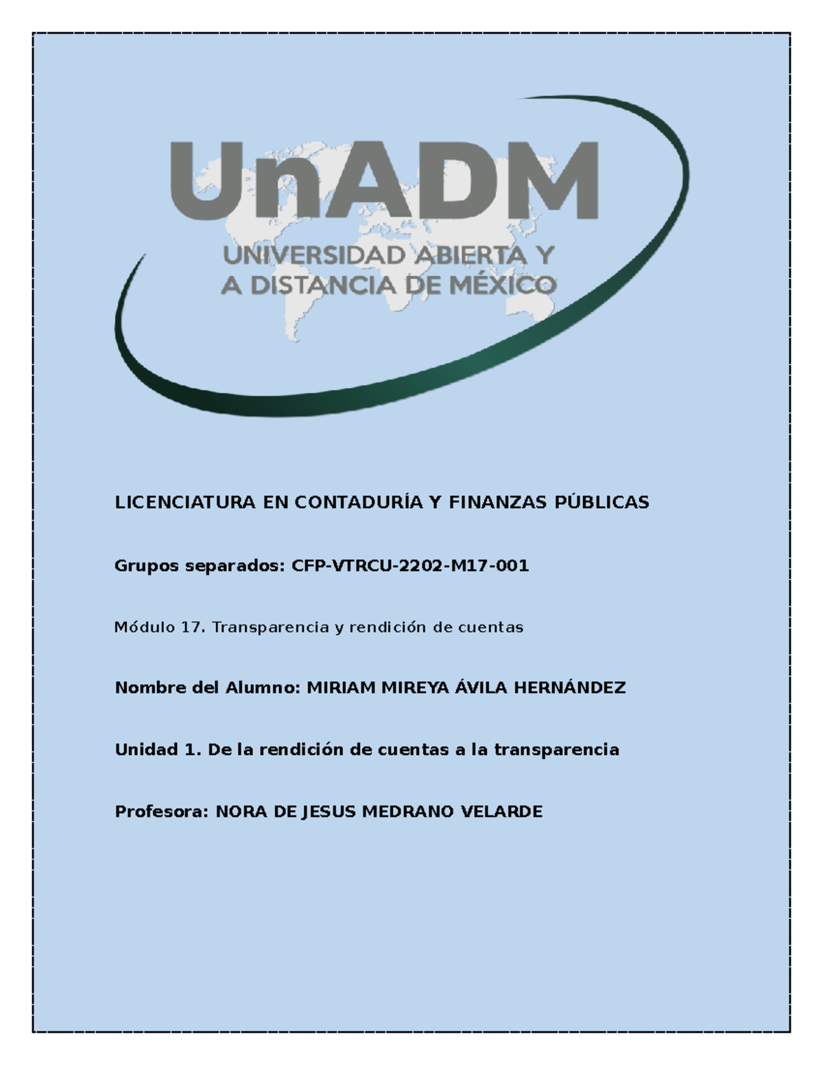 M17 U1 A2 MMAH - interpretación del ejercicio - LICENCIATURA EN CONTADURÍA Y FINANZAS PÚBLICAS ...