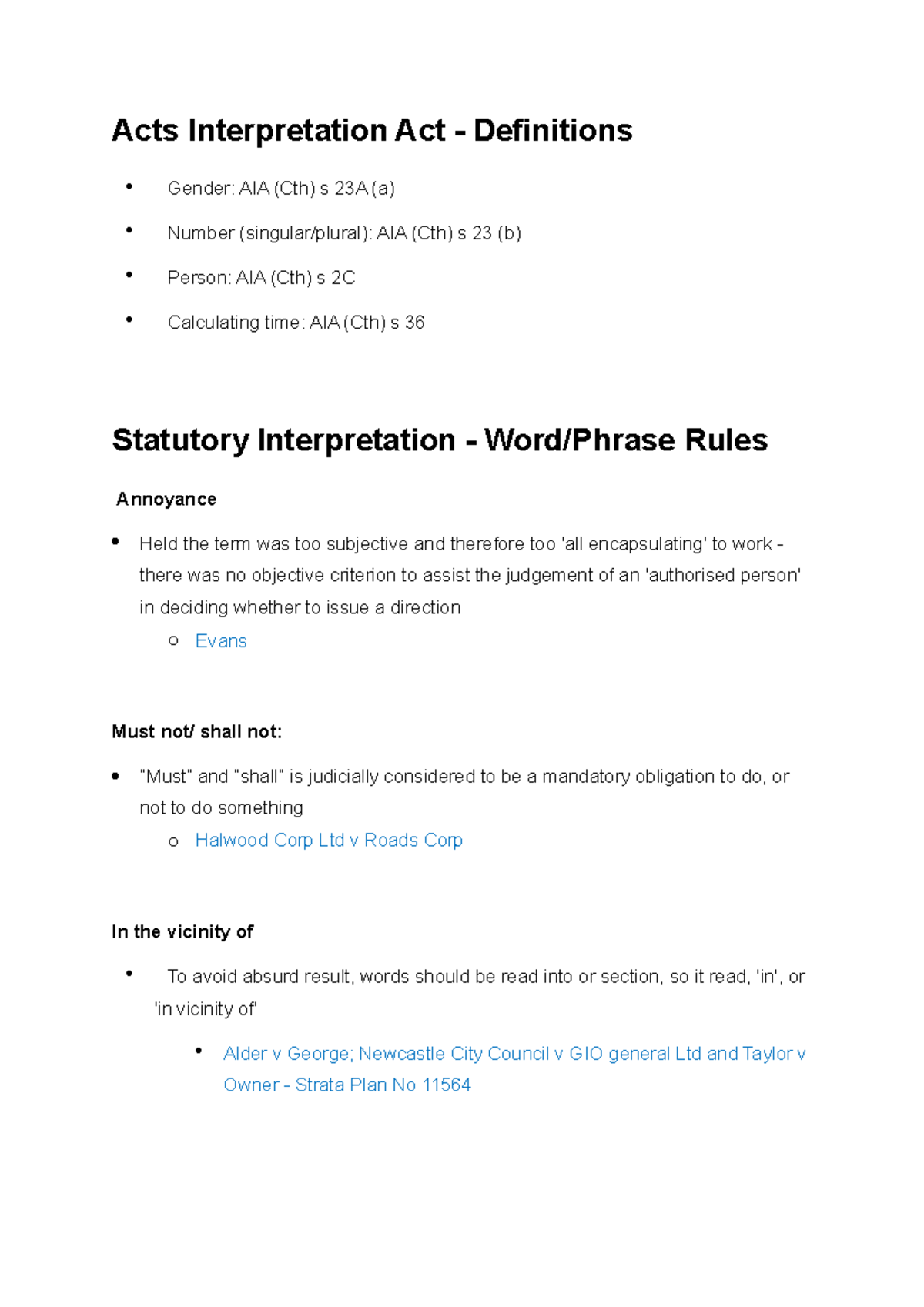 Acts Interpretation Act Definitions and Statutory Interpretation Rules ...