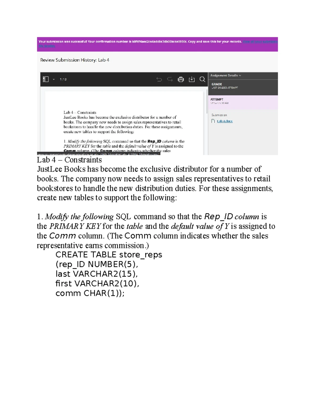 Lab 5 - Chapter Homework: SQL Orders Table Exercises - Studocu