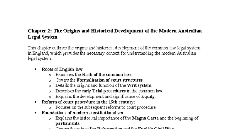 Chapter 2: Origins of the Modern Australian Legal System - Learning ...