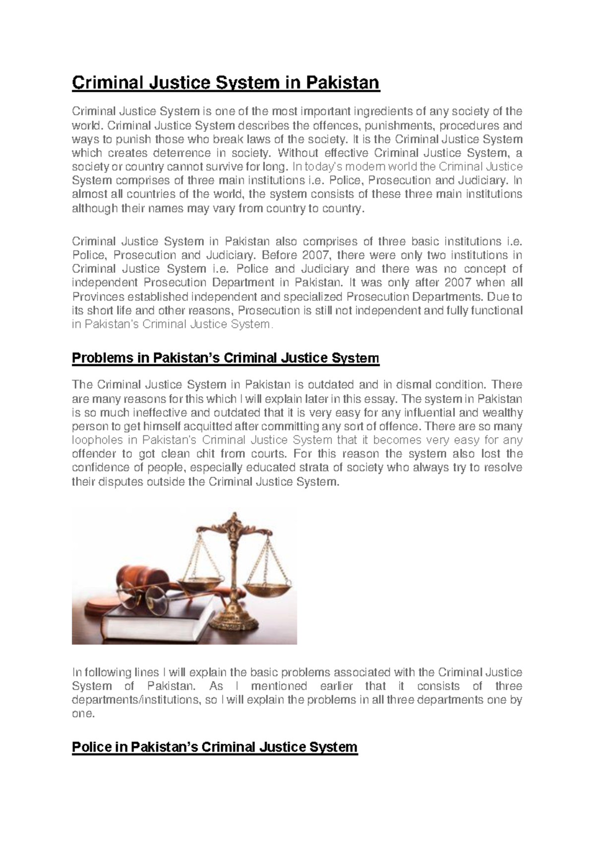CJ 101: Issues and Challenges in Pakistan's Criminal Justice System ...