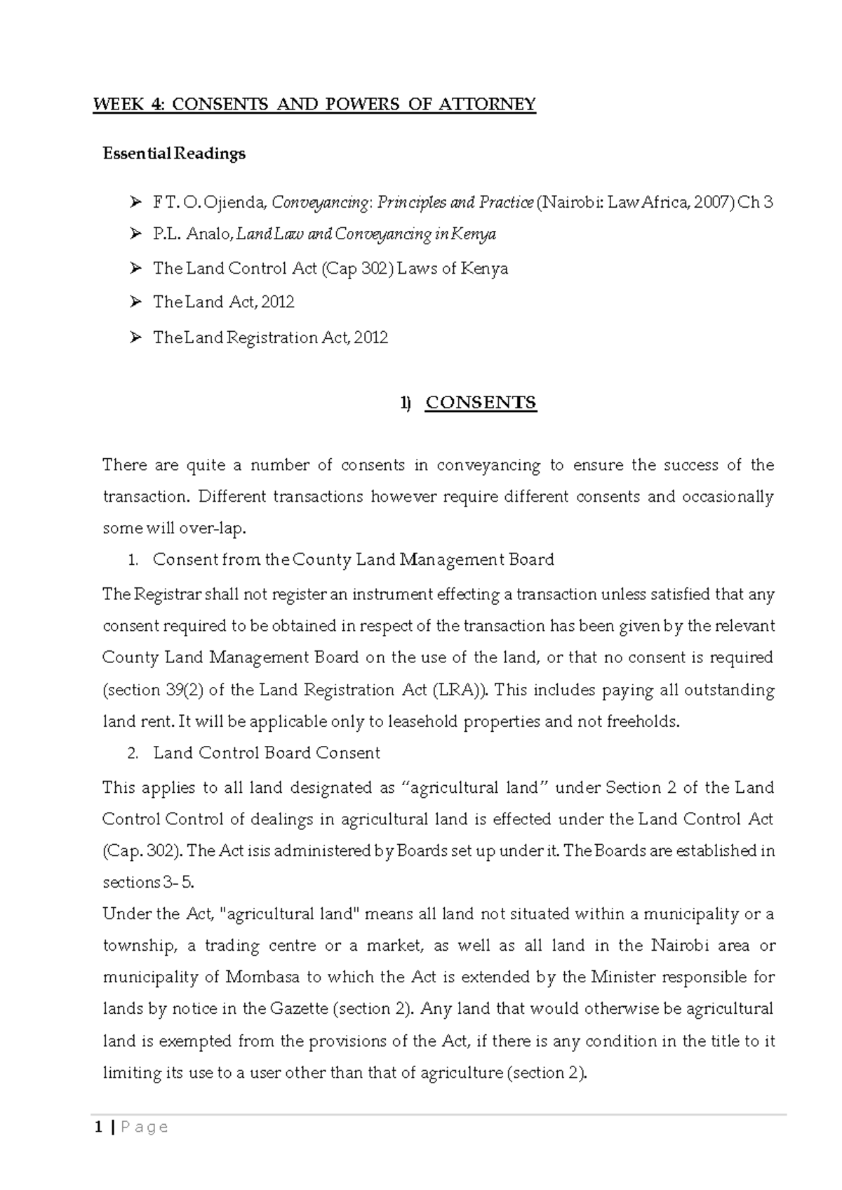 WEEK 4 Notes: In-Depth Analysis of Consents & Powers of Attorney in ...