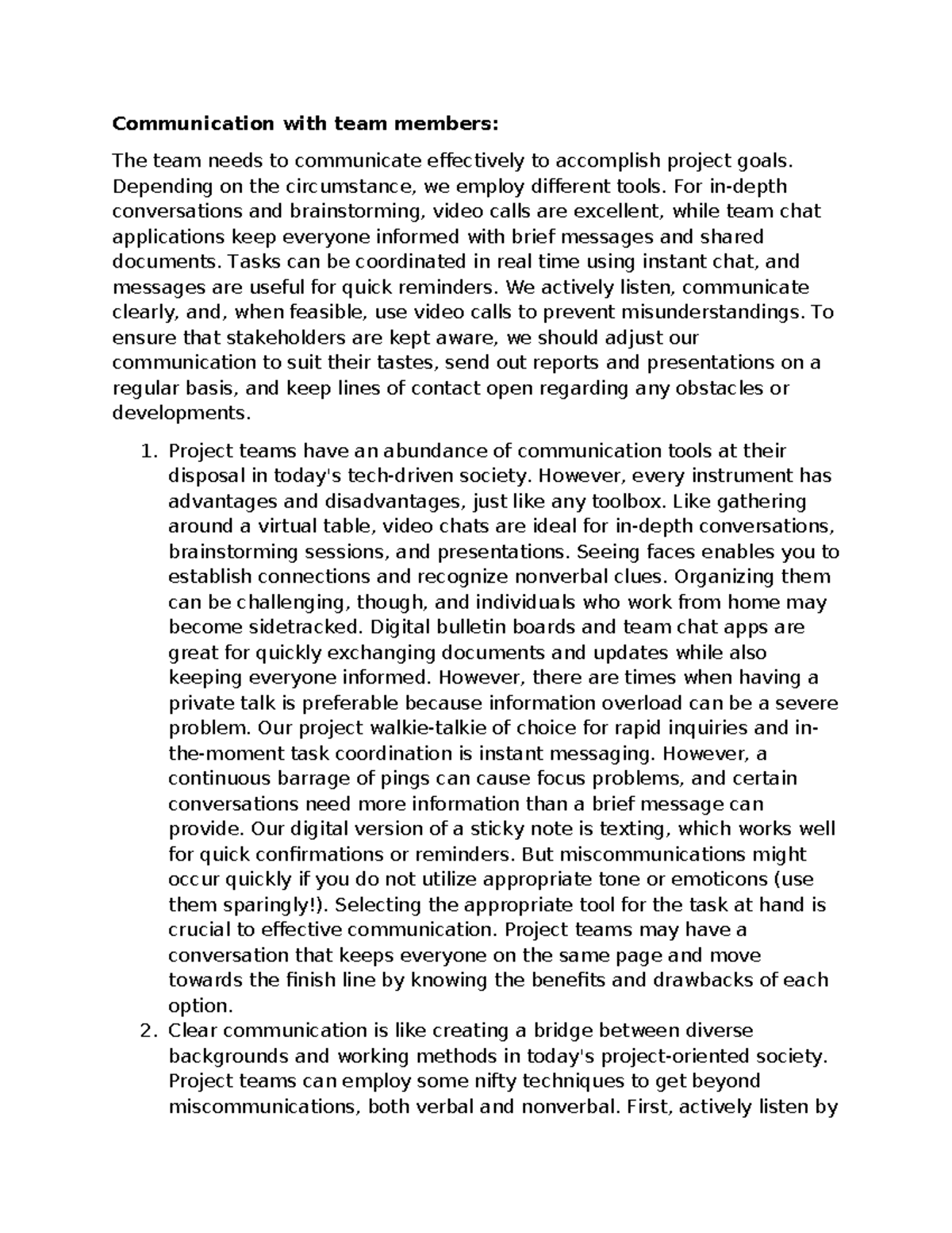 Unit 4 Forum: Effective Team Communication Strategies - Assignment ...