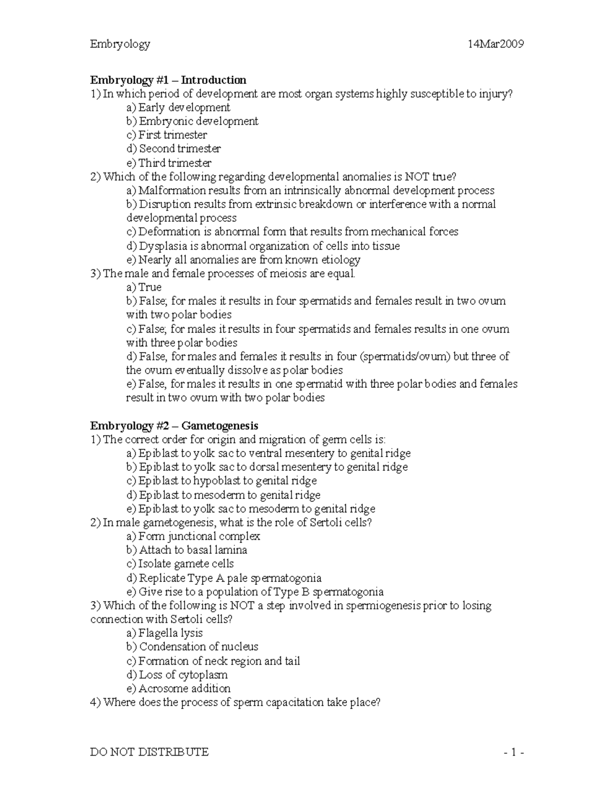 14240892-Quiz-Embryology 2 - Embryology #1 – Introduction In which ...