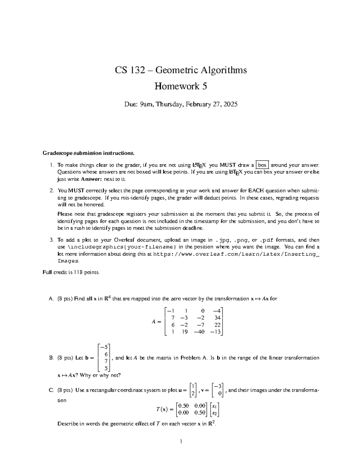 CS 132 Geometric Algorithms Homework 5 Submission Guidelines and Tasks - Studocu
