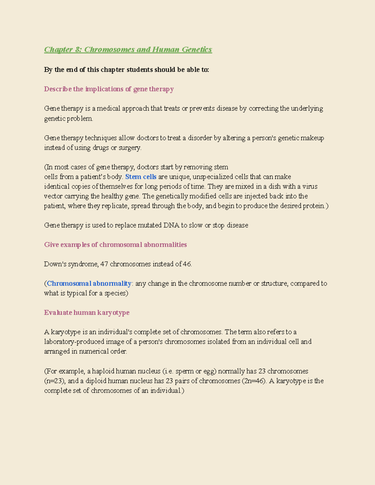 Biology Exam Review: Chapters 8, 9, and 10 Overview - Studocu