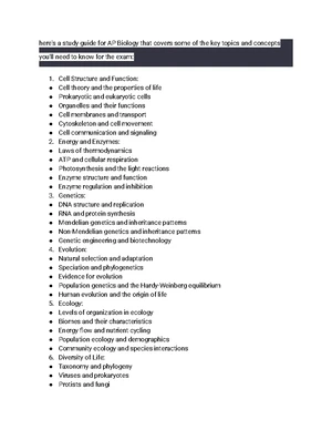 Unit 7 AP Biology Natural Selection Study Guide: Essential Concepts ...