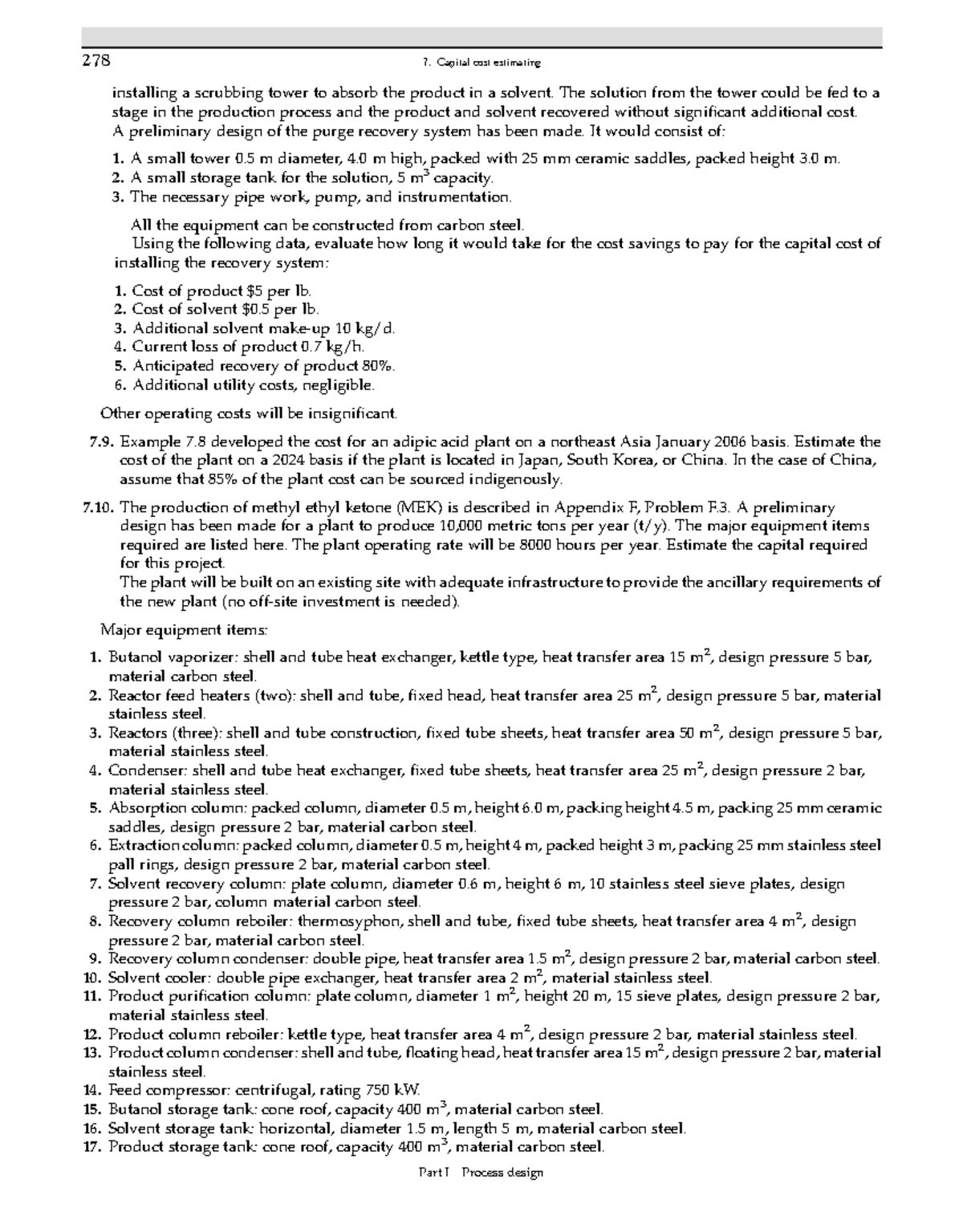 Ch7 - Capital Cost Estimation for Scrubbing Tower Installation - Studocu