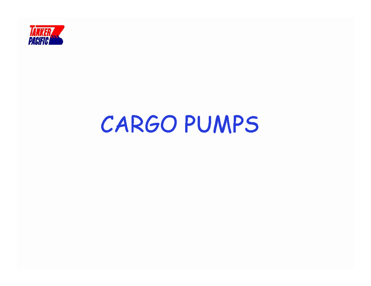 CARGO PUMPS: Importance and Types Explained (Pumps-2) - Studocu